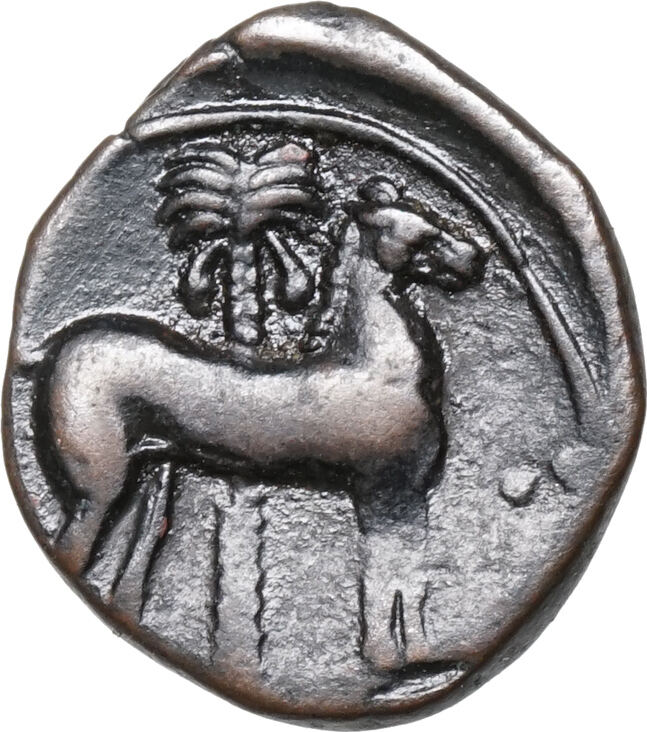 Zeugitania, KARTHAGO AE (~310-280 BCE) Tanit, Pferd, Palme VF | MA-Shops