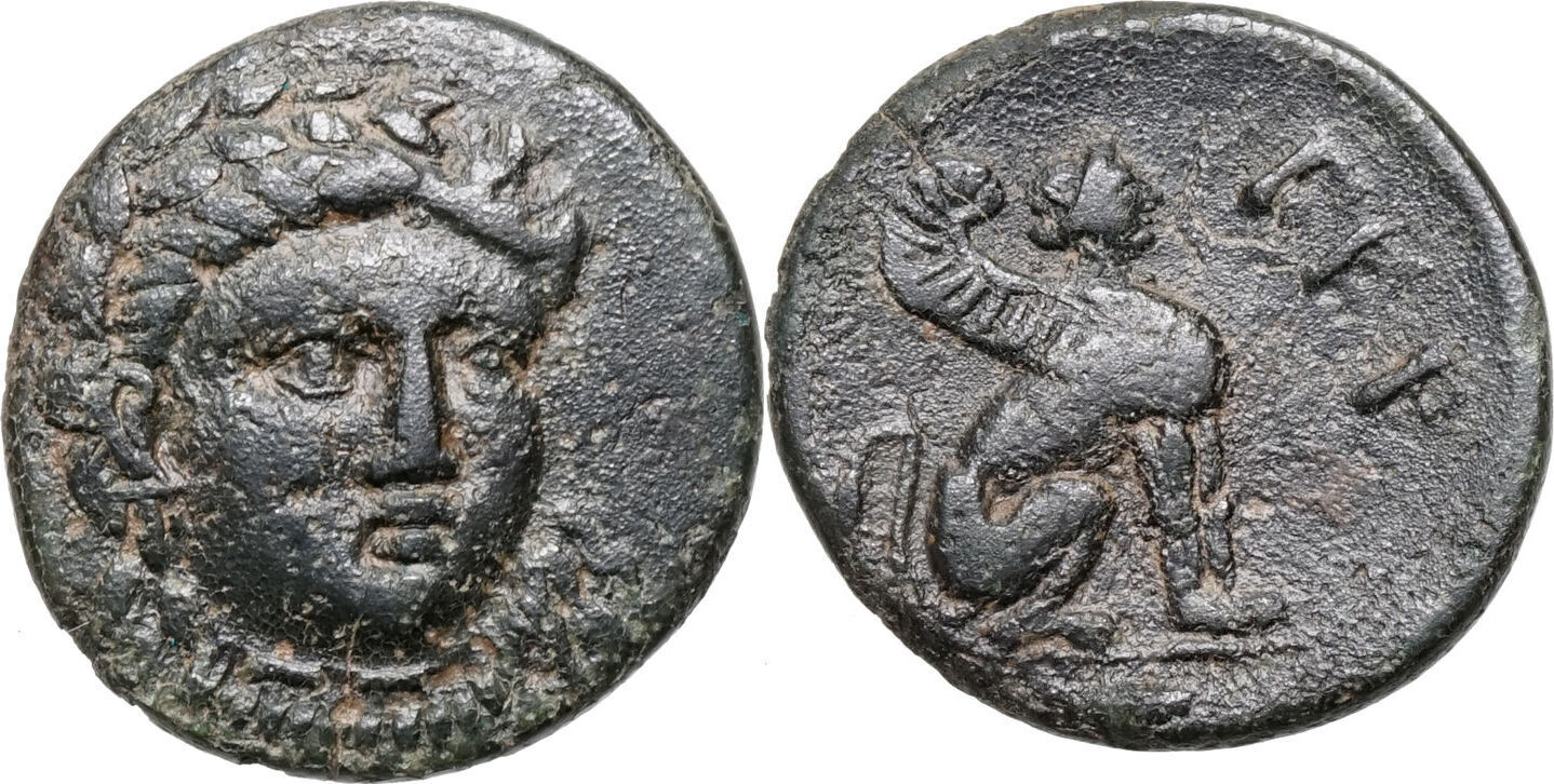 Troas. GERGIS (~350-300 BCE) AE Sibylle Herophile, SPHINX VF | MA-Shops