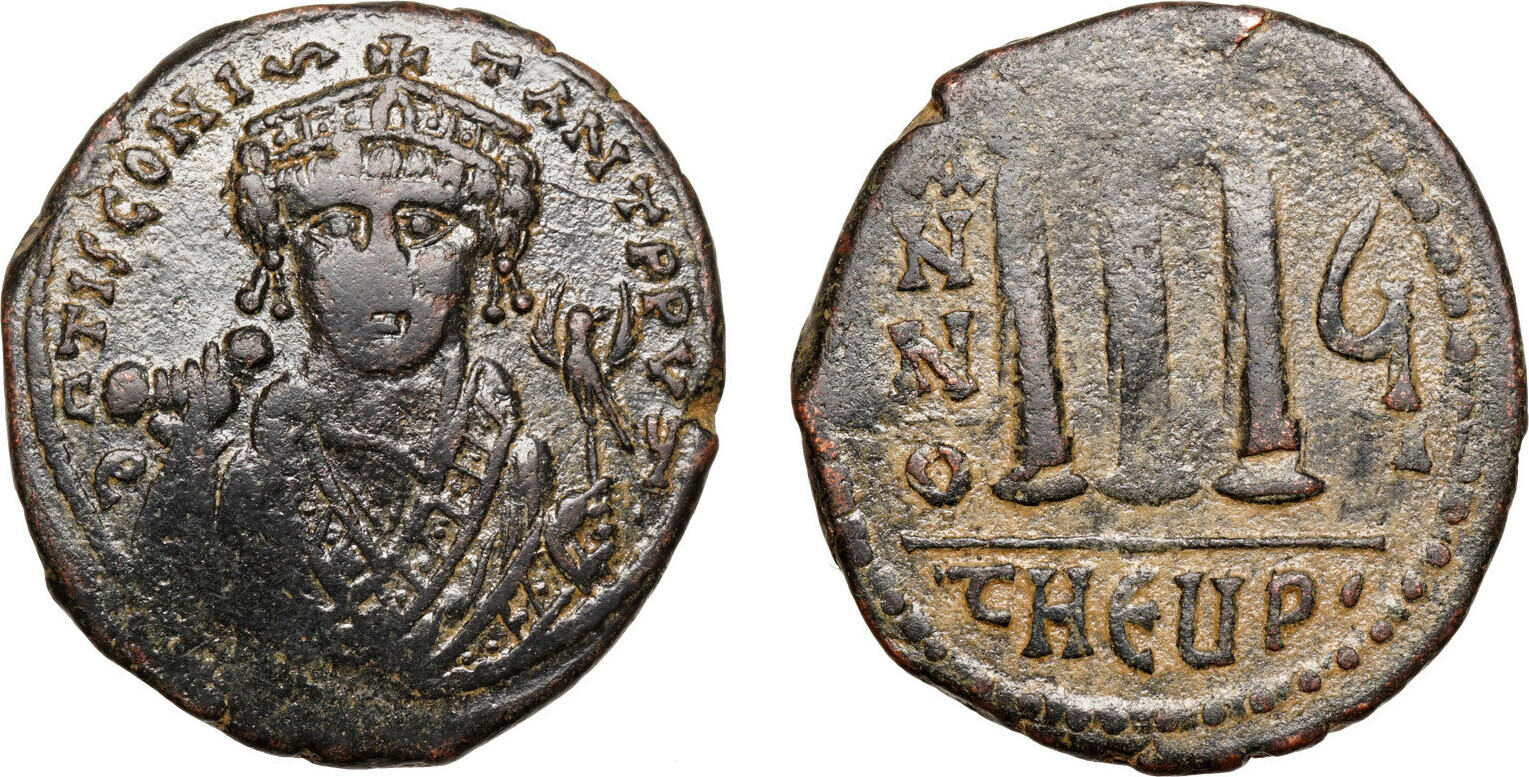 Tiberius II. Constantinus (578-582) AE Follis/40 Nummi Theoupolis ...
