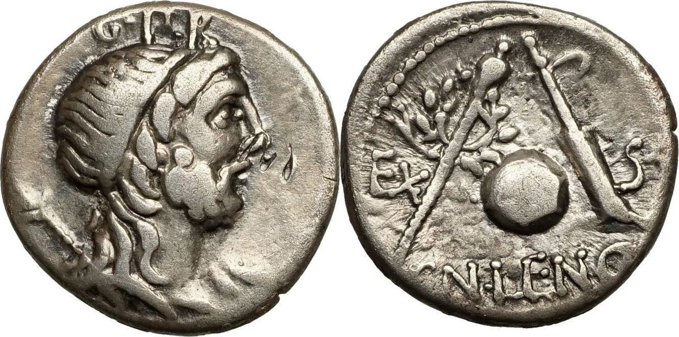 Cn. Cornelius Lentulus Marcellinus Denar (76-75 BCE) Genius Populi ...