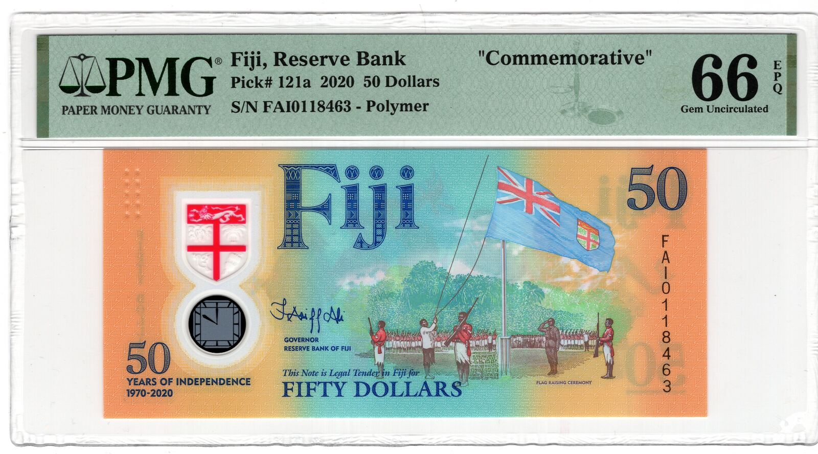 Fiji 50 Dollars 2020 PMG 66EPQ | MA-Shops