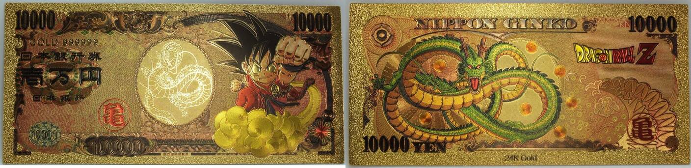 USA Naruto 20th Anniversary Anime Novelty 24K Gold Foil Plated Note ...