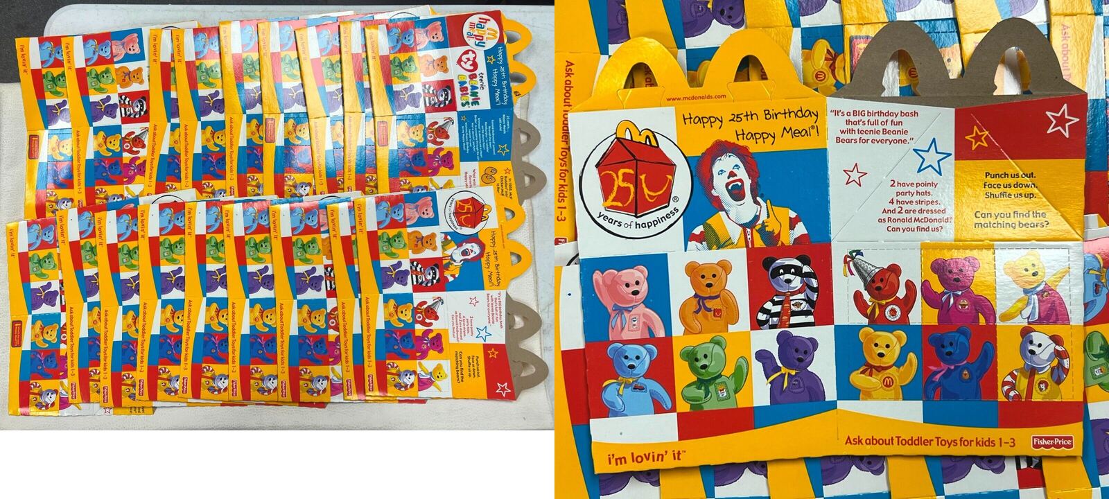 2004 Mcdonalds Happy Meal 25th Anniversary Beanie Babies Box Lot OF 18 ...