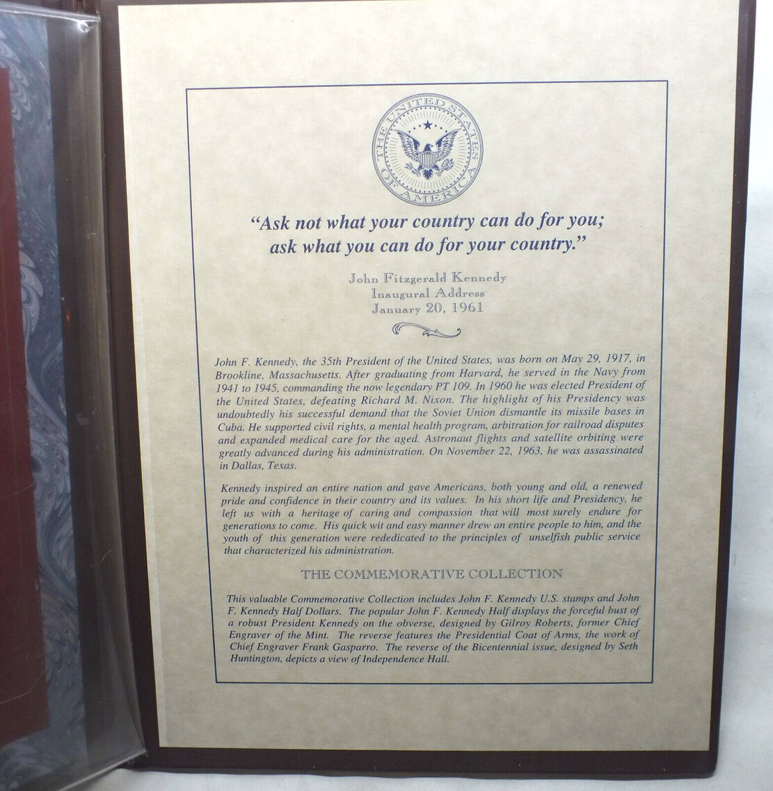 USA John F Kennedy 1967 - 1994 Coin & Stamp Portfolio JFK United States ...