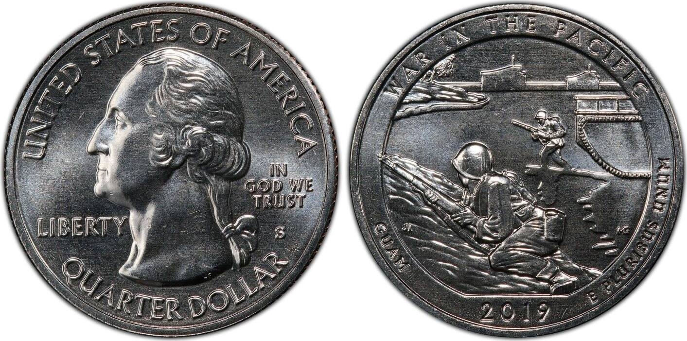 USA Quarter 2019-S War in The Pacific GU Guam National Parks NP ATB 25C ...