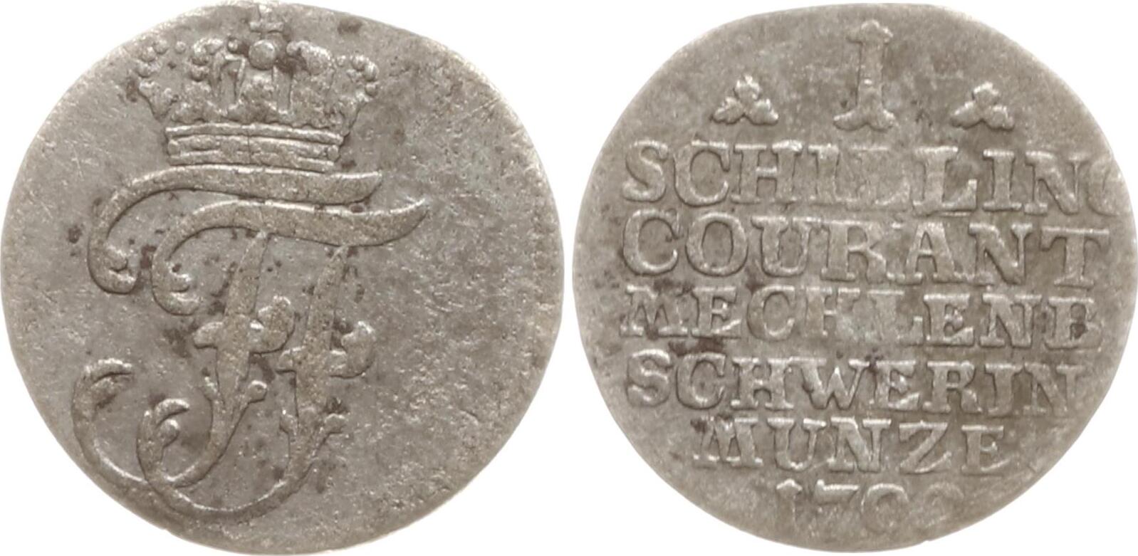 Mecklenburg-Schwerin, Herzogtum 1 Schilling 1792 Friedrich Franz I., 1785 - 1837 VF, min. ZE ...