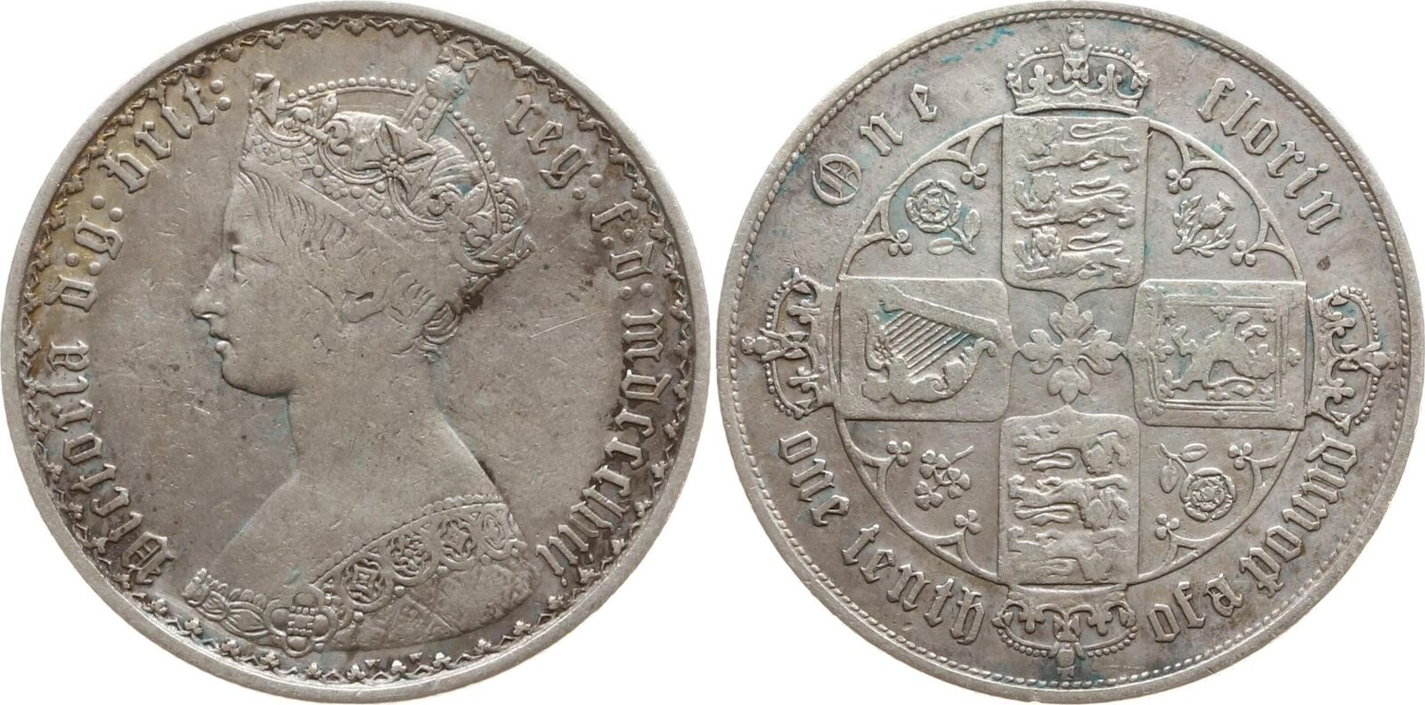 Großbritannien Gothic Florin 1858 Victoria, 1837 - 1901 VF | MA-Shops