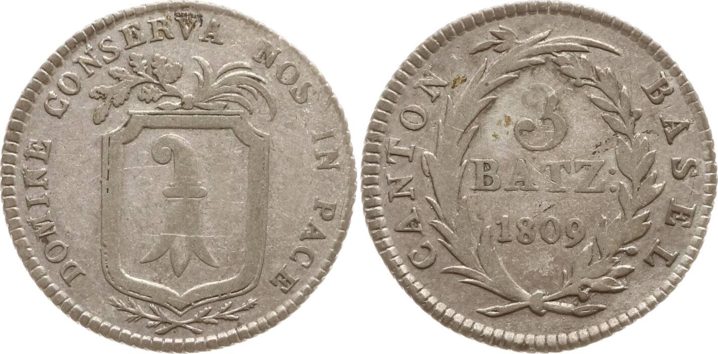 Schweiz - Basel 3 Batzen 1809 VF- | MA-Shops