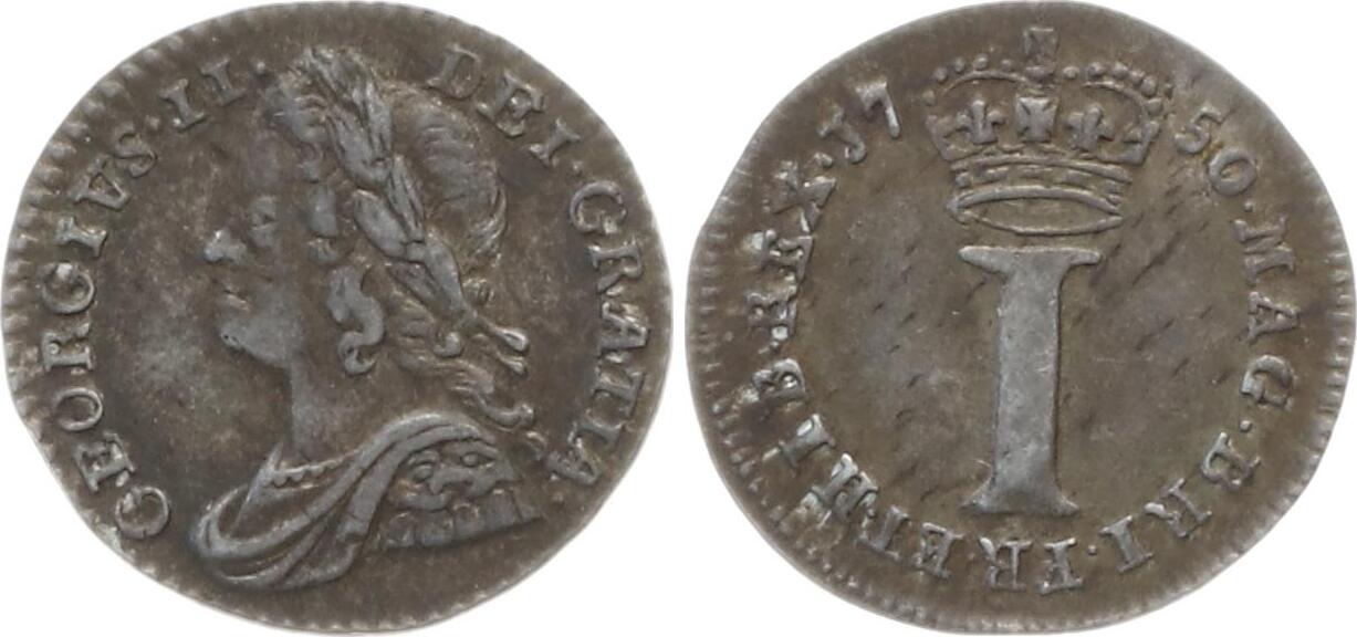 Großbritannien 1 Penny 1750 George II., 1727 - 1760 aEF, feine Tönung ...