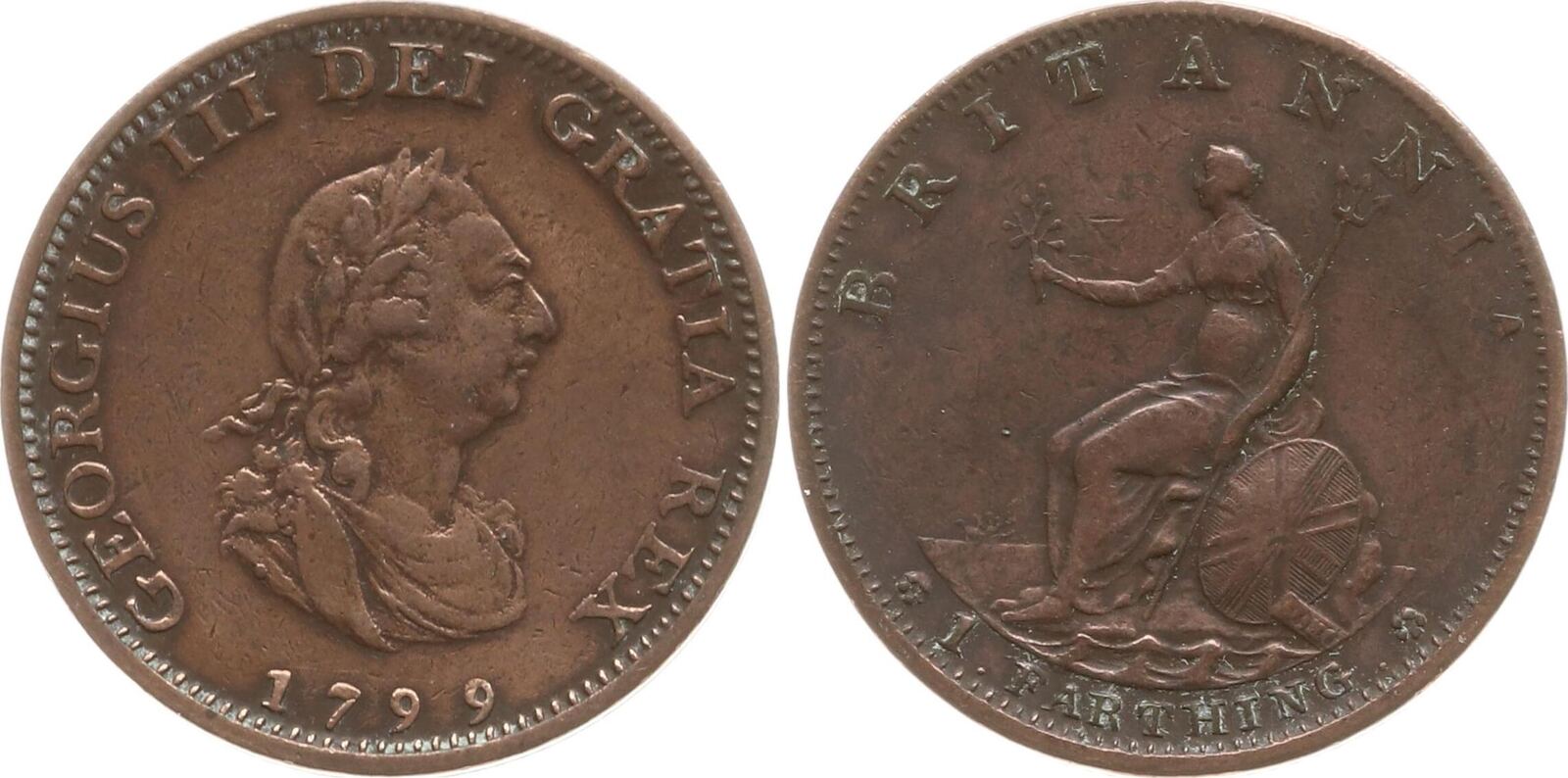 Großbritannien Farthing 1799 George III., 1760 - 1820 VF+ | MA-Shops