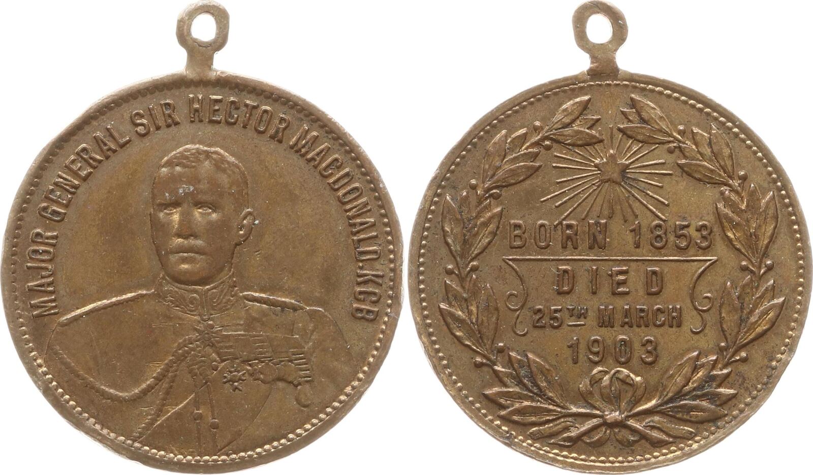 Großbritannien Tragbare Bronzemedaille 1903 Edward VII., 1901 - 1910, a.d. Tod v. General Sir ...
