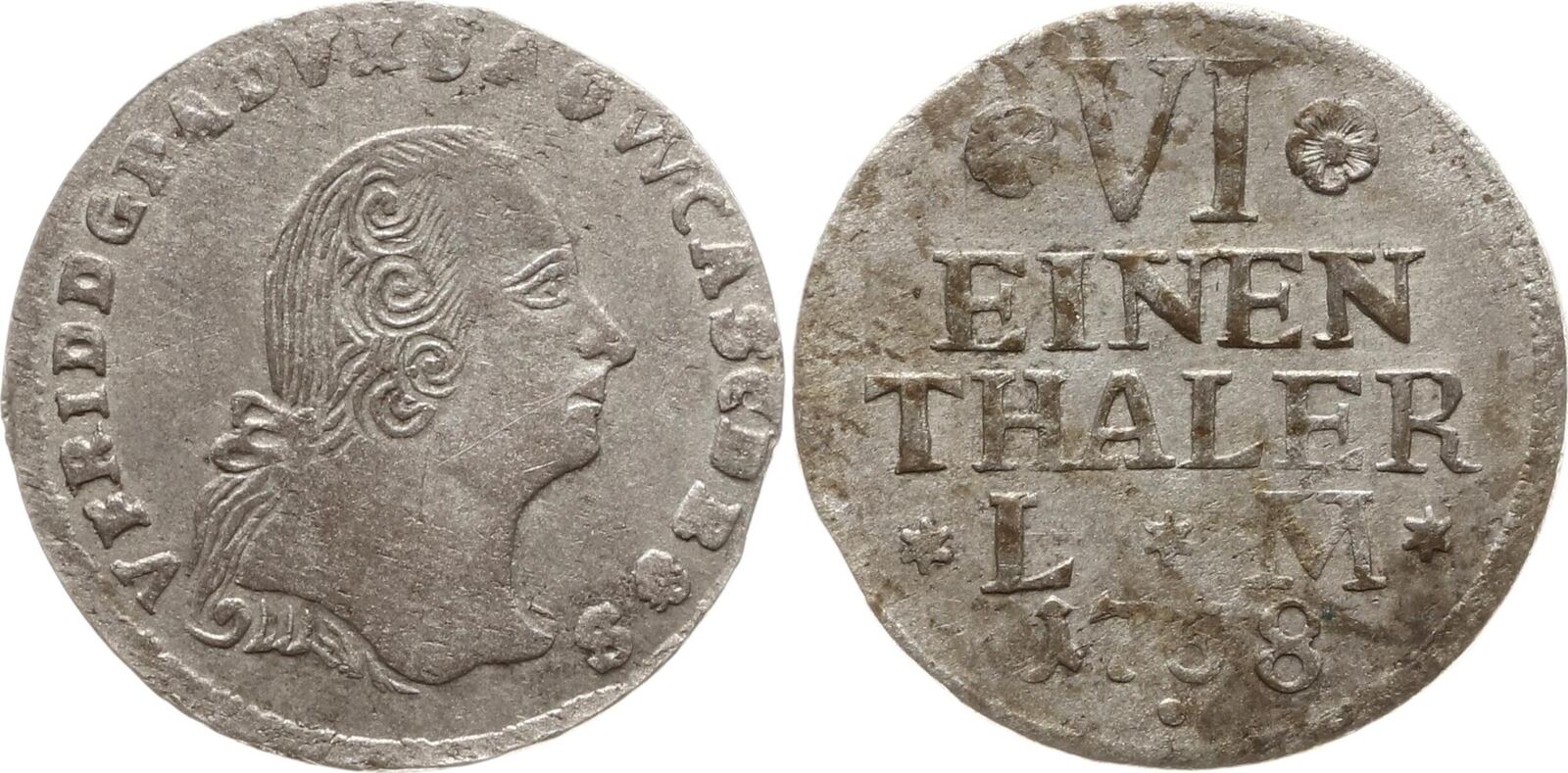 Anhalt-Bernburg 1/6 Taler 1758 Victor Friedrich, 1721 - 1765 VF-EF, min ...