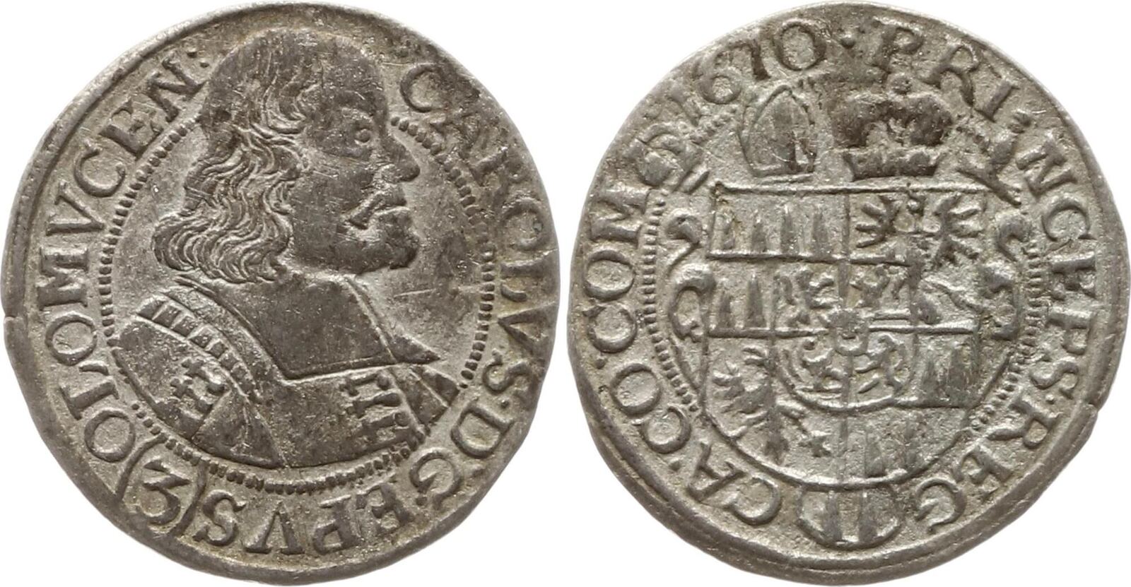 Olmütz, Bistum 3 Kreuzer 1670 Karl II. von Liechtenstein, 1664 - 1695 VF | MA-Shops