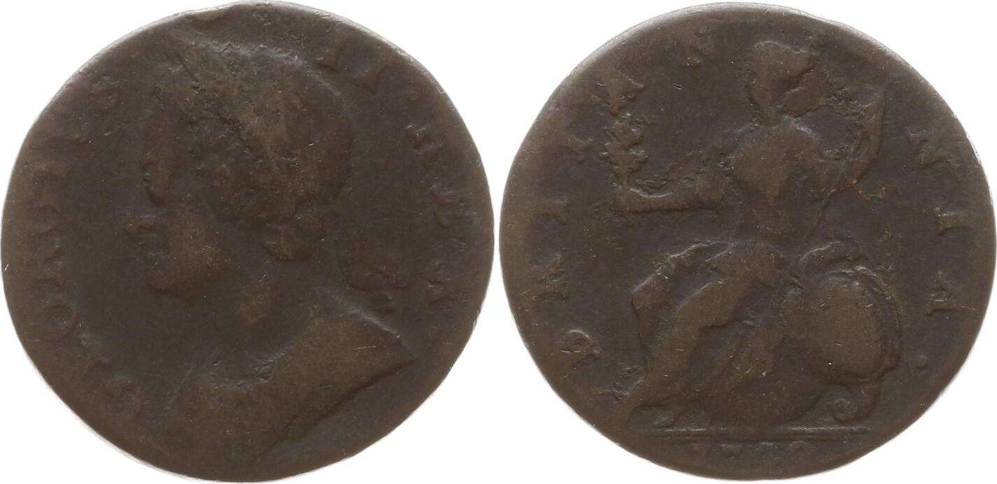Großbritannien 1/2 Penny 1740 George II., 1727 - 1760 Fast F | MA-Shops