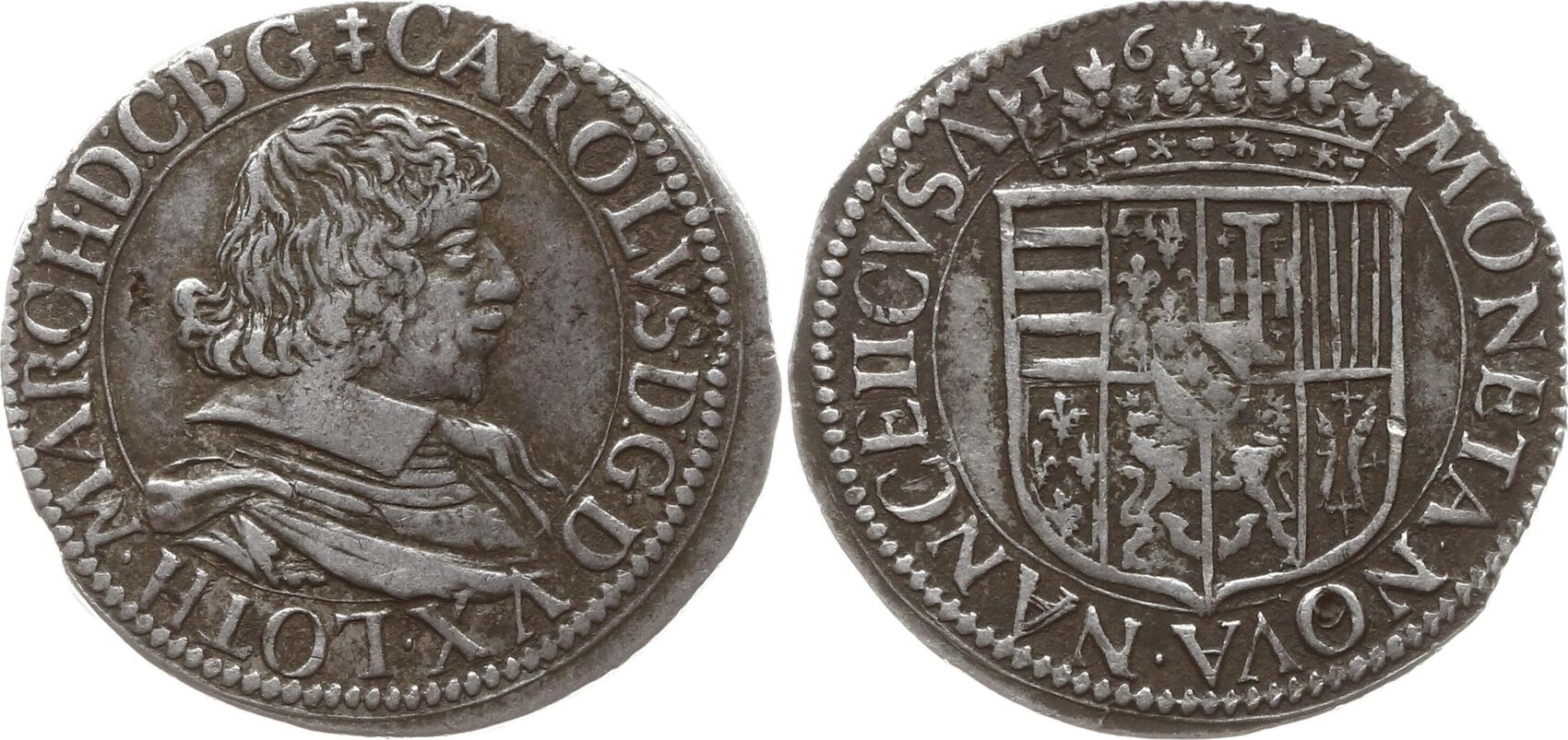 Lothringen, Herzogtum Teston 1632 Karl IV., 1625 - 1634, Nancy VF+ mit ...