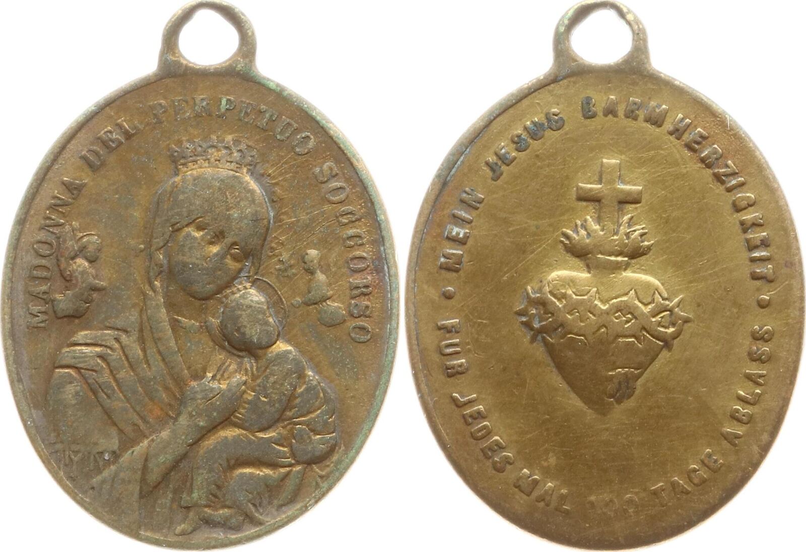 Wallfahrt - Ablass Medaille Tragbare ovale Gelbbronzemedaille o.J. (19 ...