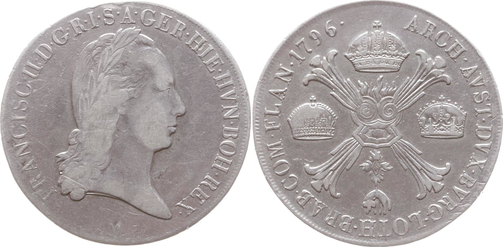 RDR, Haus Habsburg Kronentaler 1796 M Mailand, Franz II., 1792 - 1806 VF-, etwas gereinigt | MA ...