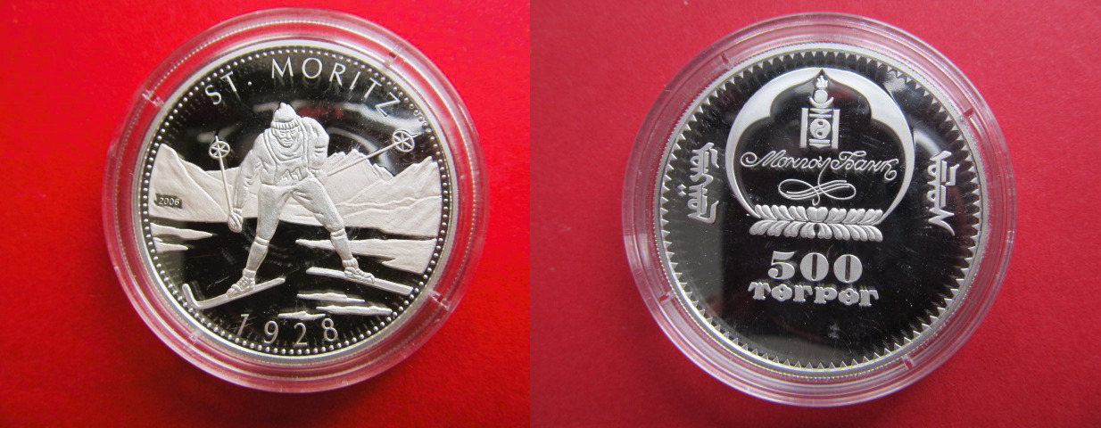 Mongolei 500 Tugrig 2006 Mongolia - silver - scarce - Olympic Games St ...