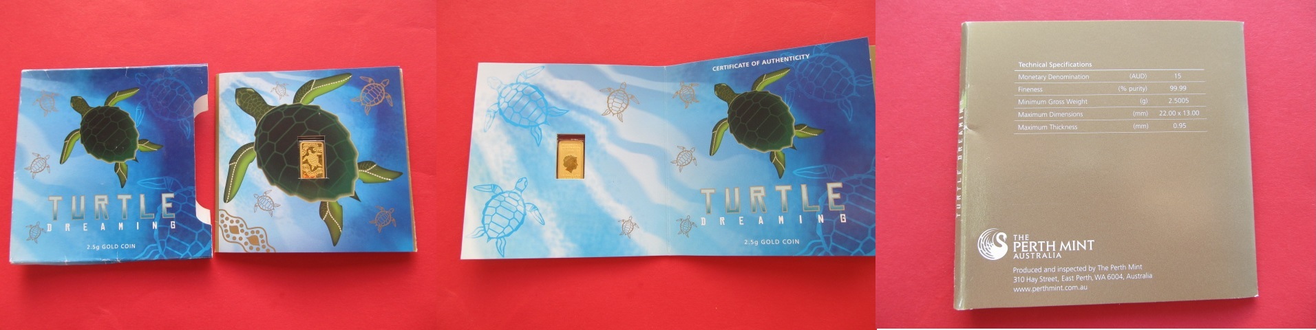 Australien Australian Gold 15 Dollars "Turtle Dreaming" 2008 KM# 1104 ...