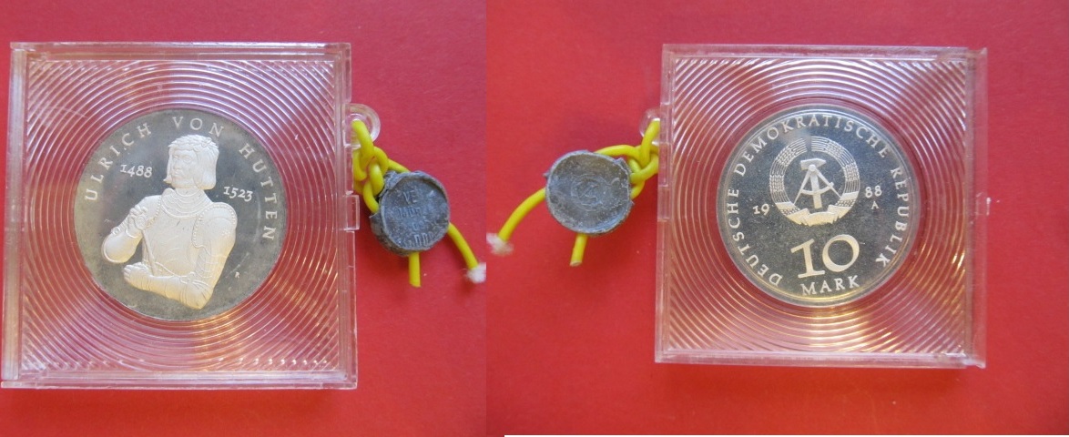 DDR Deutschland 10 Mark 1988 GDR Proof coin Proof original verplombt ...