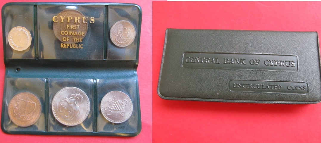 Zypern KMS, 5 Werte - in alter MILS Währung 1963 Cyprus coin set - 5 ...