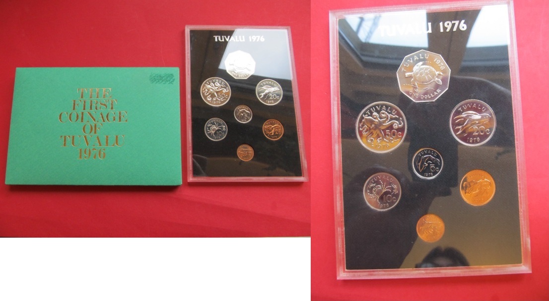 KMS - Kursmünzensatz Tuvalu coin set / mint Set 1976 Prooflike | MA-Shops
