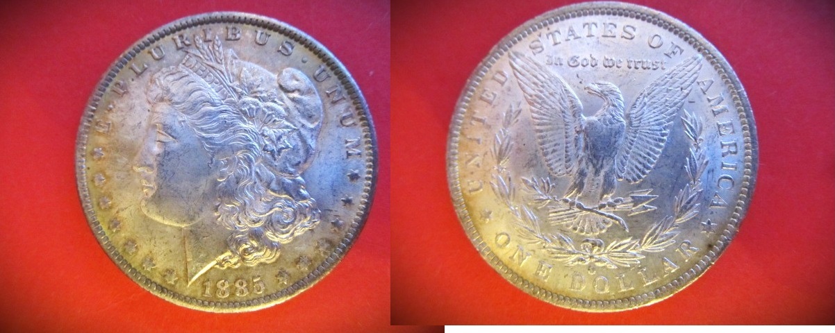 USA 1 Dollar 1885 O Morgan Type UNC-., Patina | MA-Shops