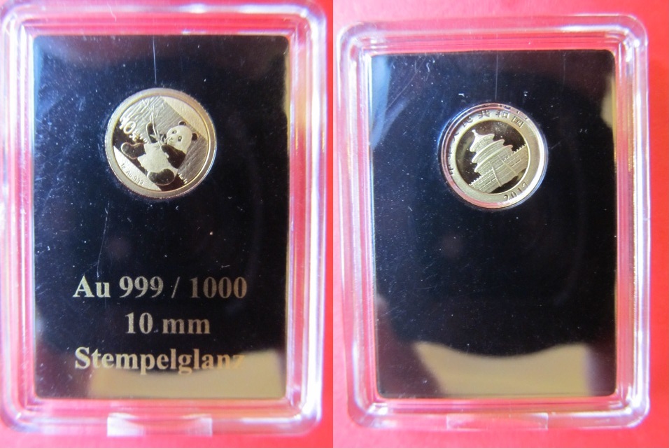China 10 Yuan 2017 Gold - Mini - Panda - 1g BU in 4-eckiger Kapsel | MA ...
