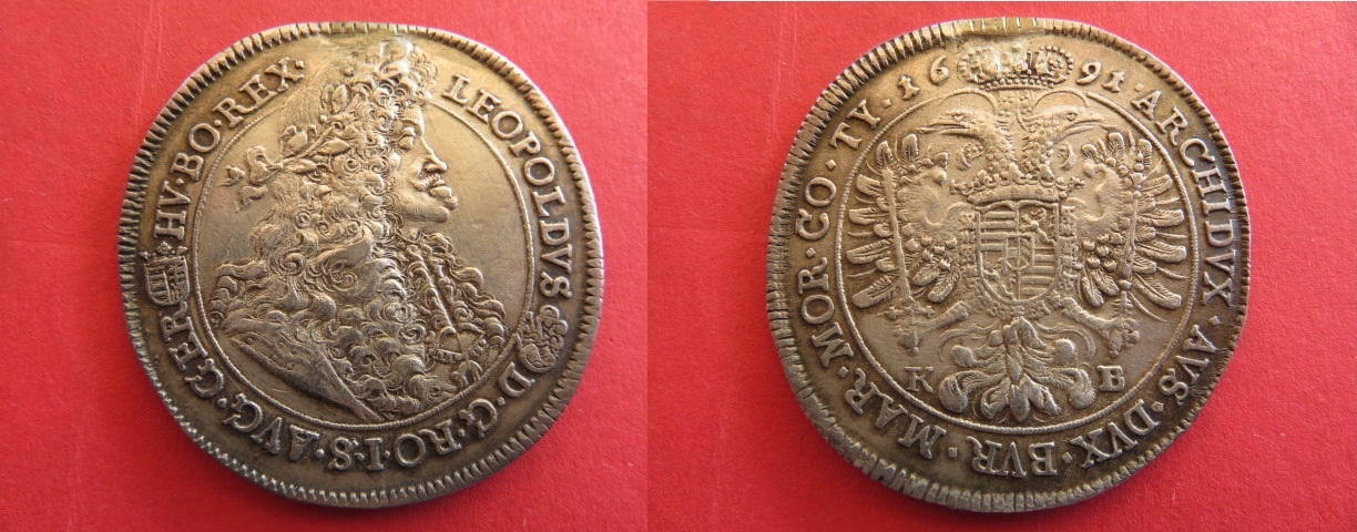 RDR / Ungarn Taler 1691 KB Habsburg - RDR - Leopold I. (1657-1705) - Kremnitz - Dav.3261 VF ...