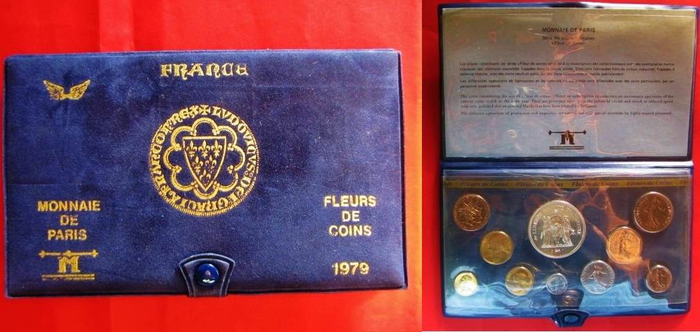 Frankreich / France KMS Mint Set of french coins 1979 BU (MS65-70) / BU ...
