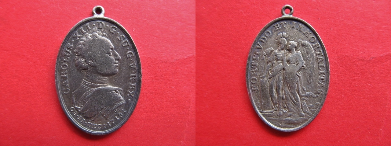 Schweden ovale Medaille 1718 Sweden - Death of Charles XII. VF ...