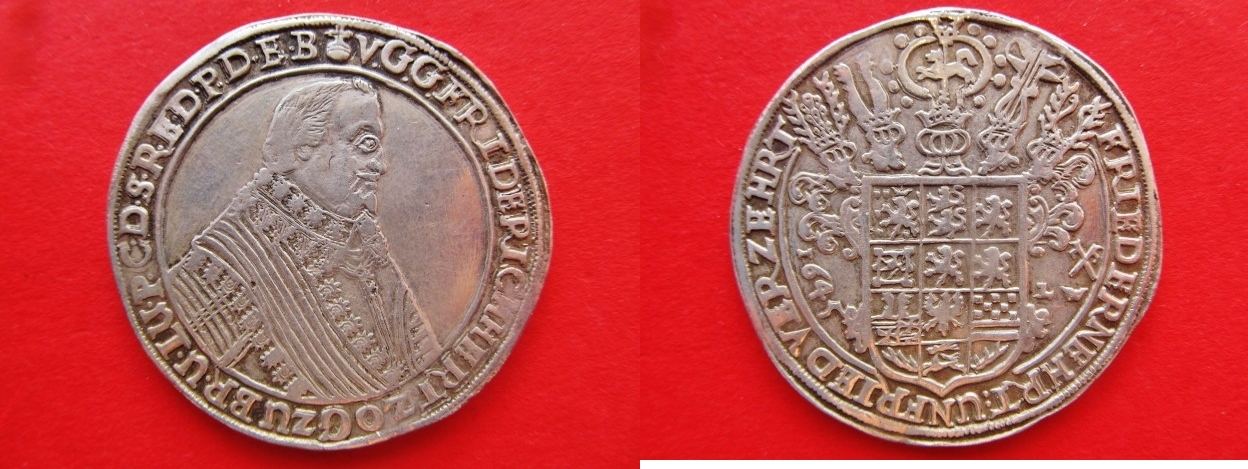 Braunschweig-Lüneburg-Celle Taler 1645 LW Friedrich von Celle 1636-1648 - Clausthal. Jz. links ...
