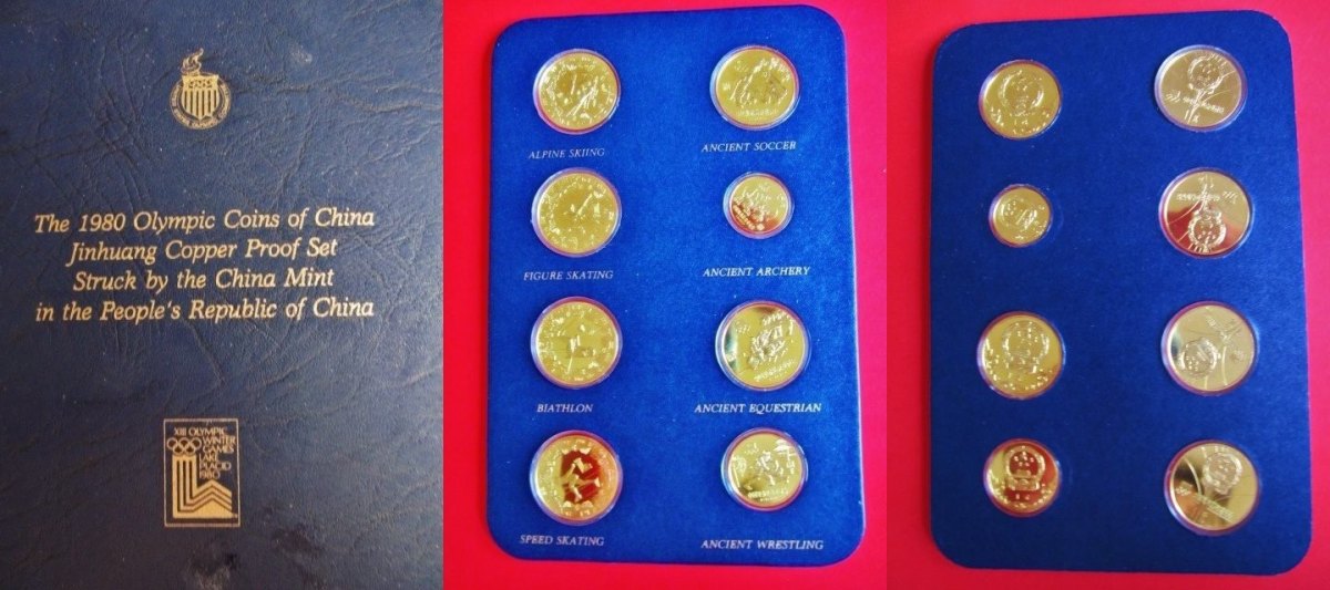 Komplett-Sammlung China The 1980 Olympic Coins of China Jinhaung Copper ...