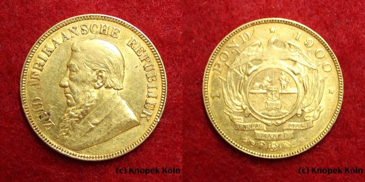 Südafrika 1 Pond Gold Omh Krüger Kruger South Africa gold coin 1 Pound ...