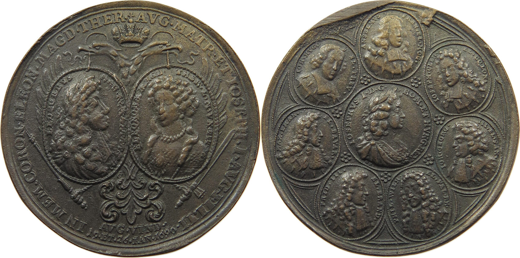 HAUS HABSBURG MEDAILLE 1690 Auf die Krönung der Gemahlin Leopolds I ...