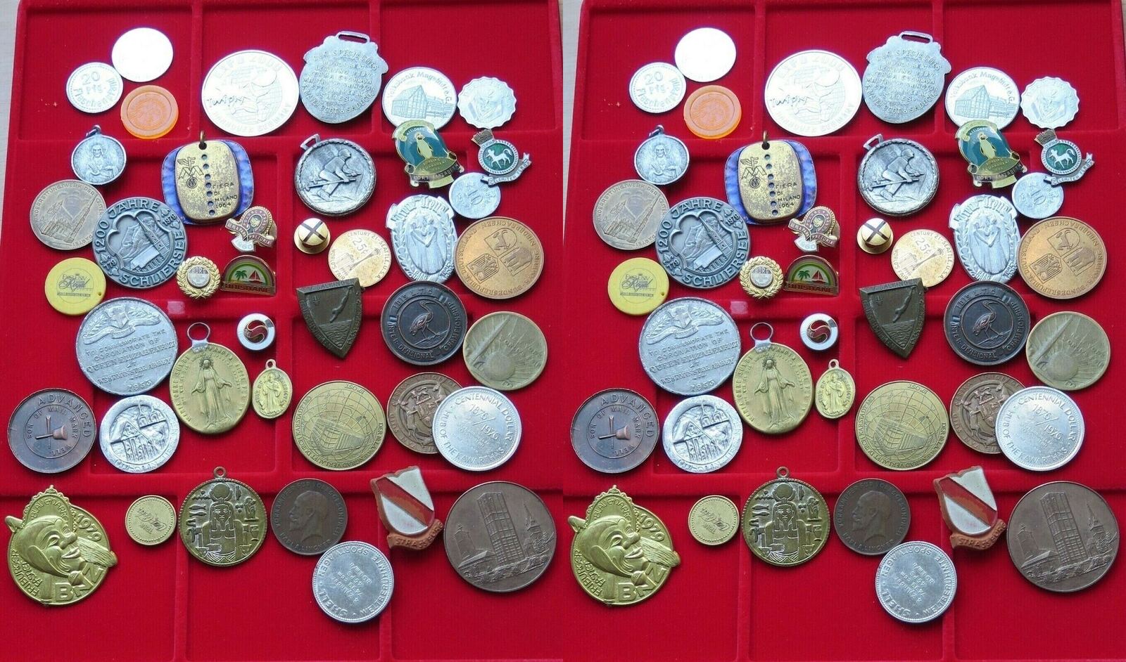 EUROPE SMALL GROUP / COLLECTION / LOT JETONS MEDALS 42 pc 365 g DIV ...