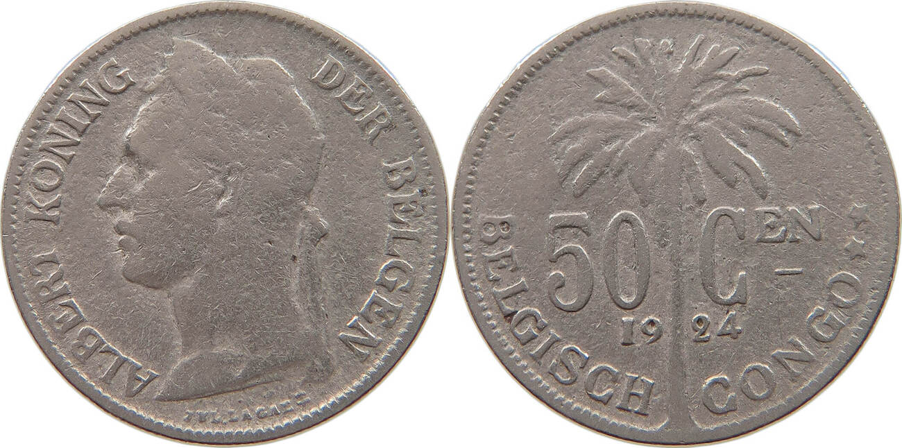 BELGIAN CONGO 50 CENTIMES 1924 F-VF | MA-Shops