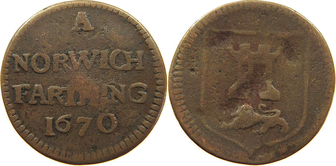 GREAT BRITAIN FARTHING 1670 Charles II. (1660-1685) NORWICH S | MA-Shops