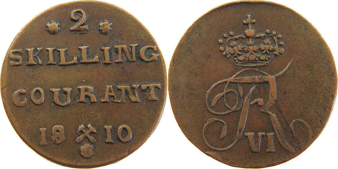 NORWAY 2 SKILLING 1810 Frederik VI. 1808-1839. VF | MA-Shops