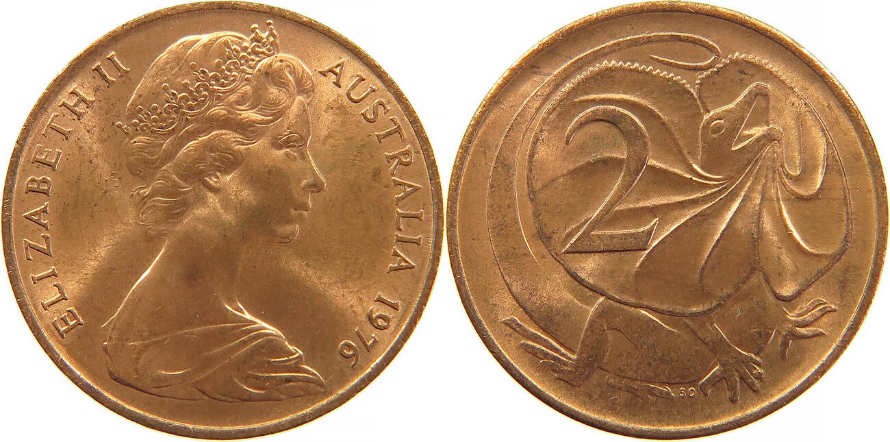 AUSTRALIA 2 CENTS 1976 Elizabeth II. (1952-2022) EF | MA-Shops