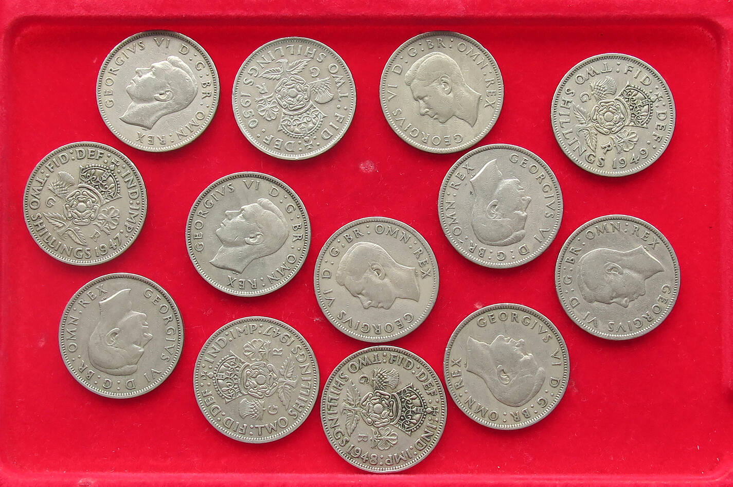 COLLECTION LOT GREAT BRITAIN 2 SHILLINGS 13PC 146G DIV. | MA-Shops