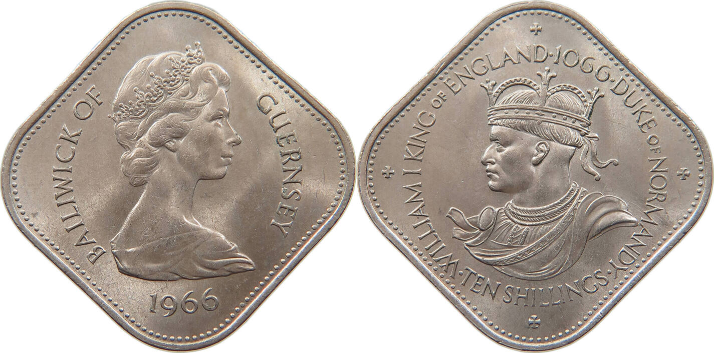 GUERNSEY 10 SHILLINGS 1966 Elizabeth II. (1952-2022) AU | MA-Shops