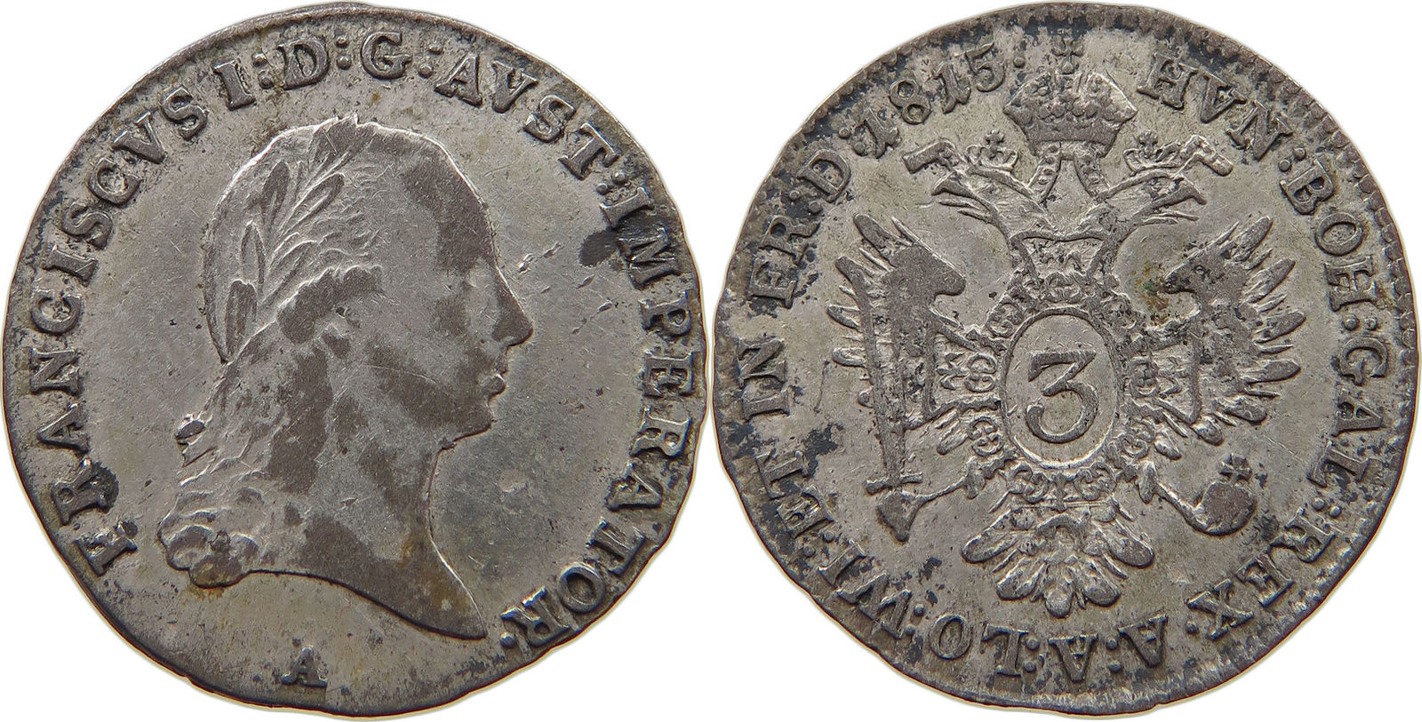 Haus Habsburg 3 Kreuzer 1815 A Franz II./I. (1792-1835) VF | MA-Shops