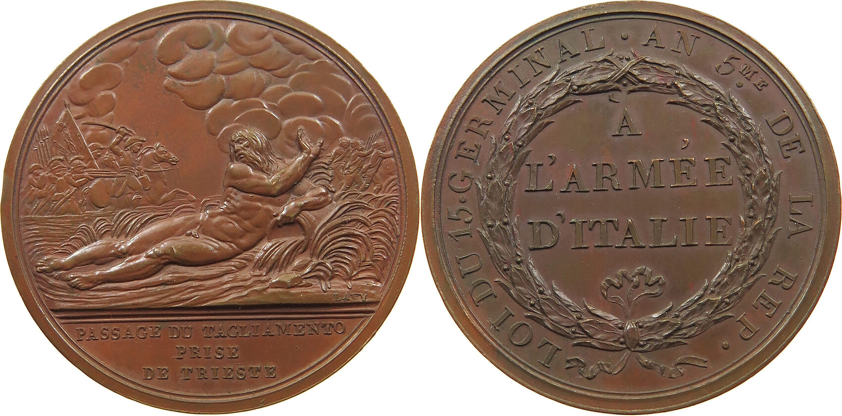 FRANCE MEDAL 1797 Napoleon I. 1804-1814, 1815 Tagliamento and the ...