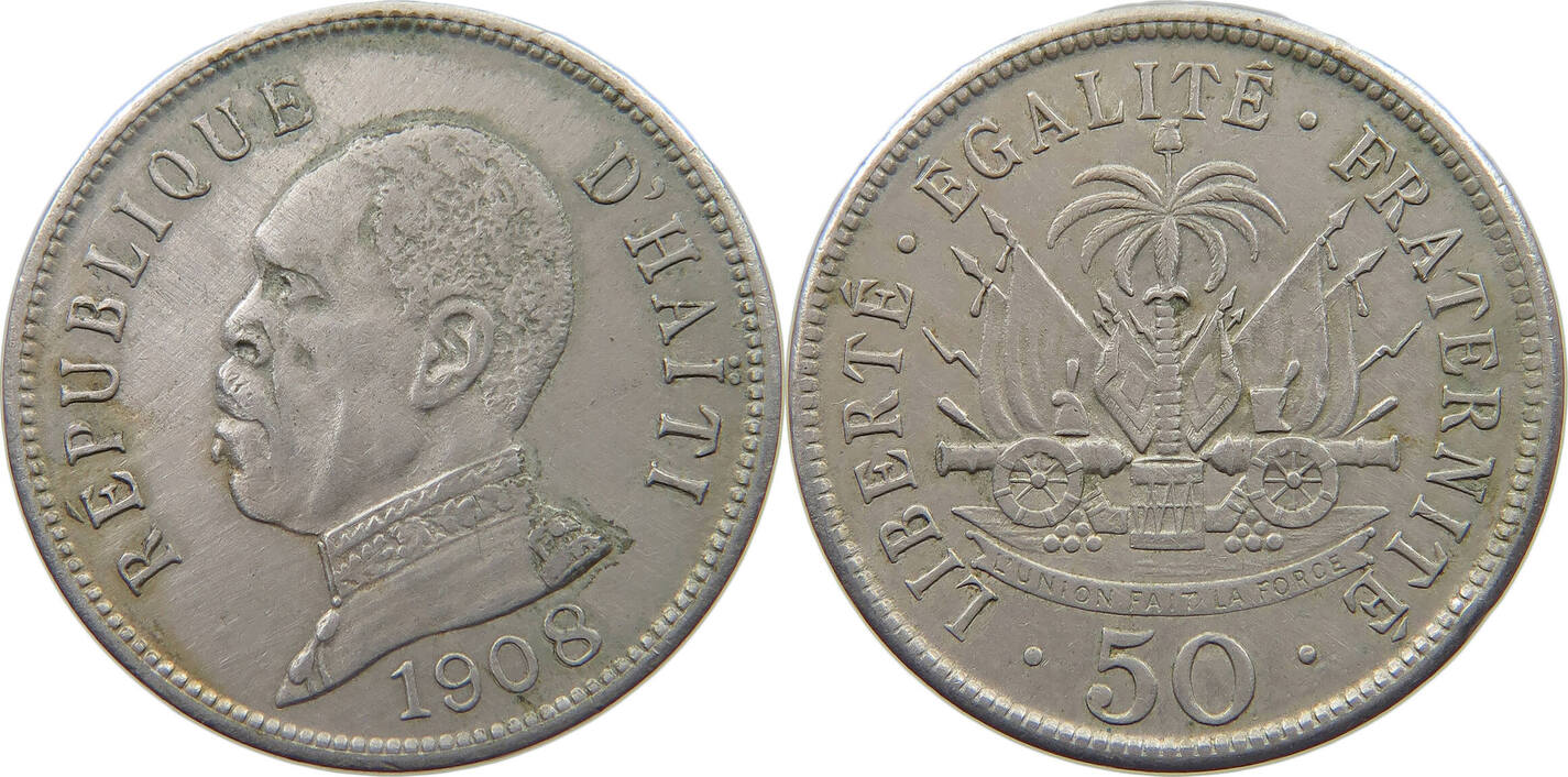 HAITI 50 CENTIMES 1908 VF | MA-Shops
