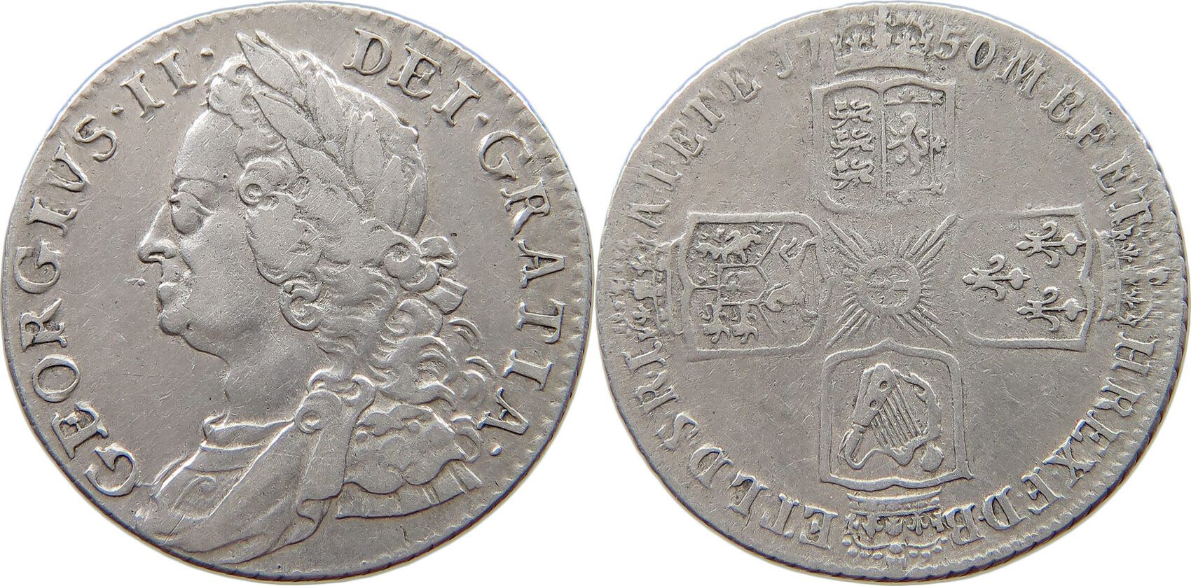 GREAT BRITAIN SHILLING 1750 George II. 1727-1760. VF / VF- | MA-Shops