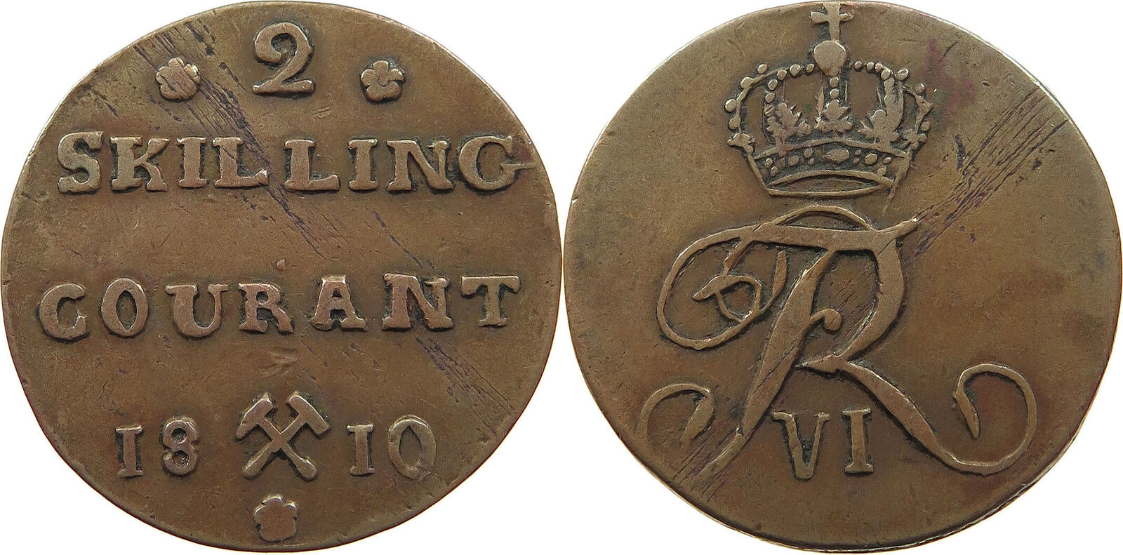 NORWAY 2 SKILLING 1810 Frederik VI. 1808-1839. VF | MA-Shops
