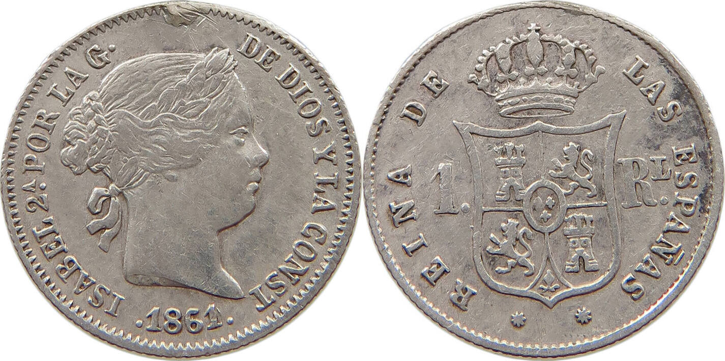 SPAIN REAL 1861 Isabell II. (1833–1868) VF | MA-Shops