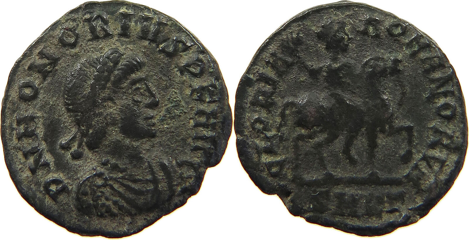 ROME EMPIRE NUMMUS Honorius (393-423) GLORIA ROMANORVM VF- | MA-Shops