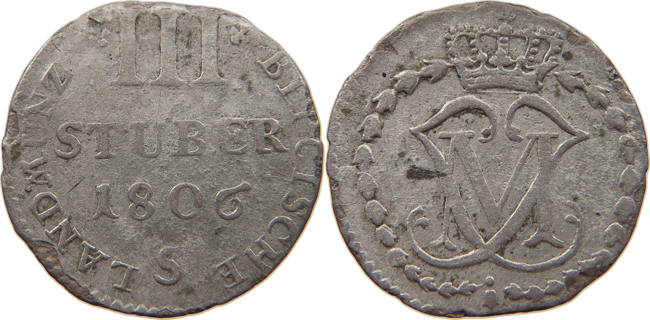 Julich Berg 3 stuber 1806 Maximilian Joseph, Kurfürst von Bayern, 1799 ...